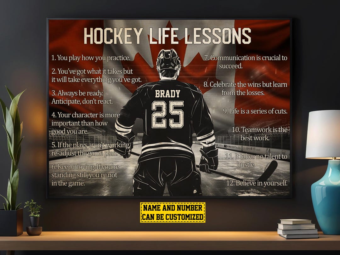 Personalized Canada Hockey Life Lessons Canvas Print, Hockey Gift - Etsy