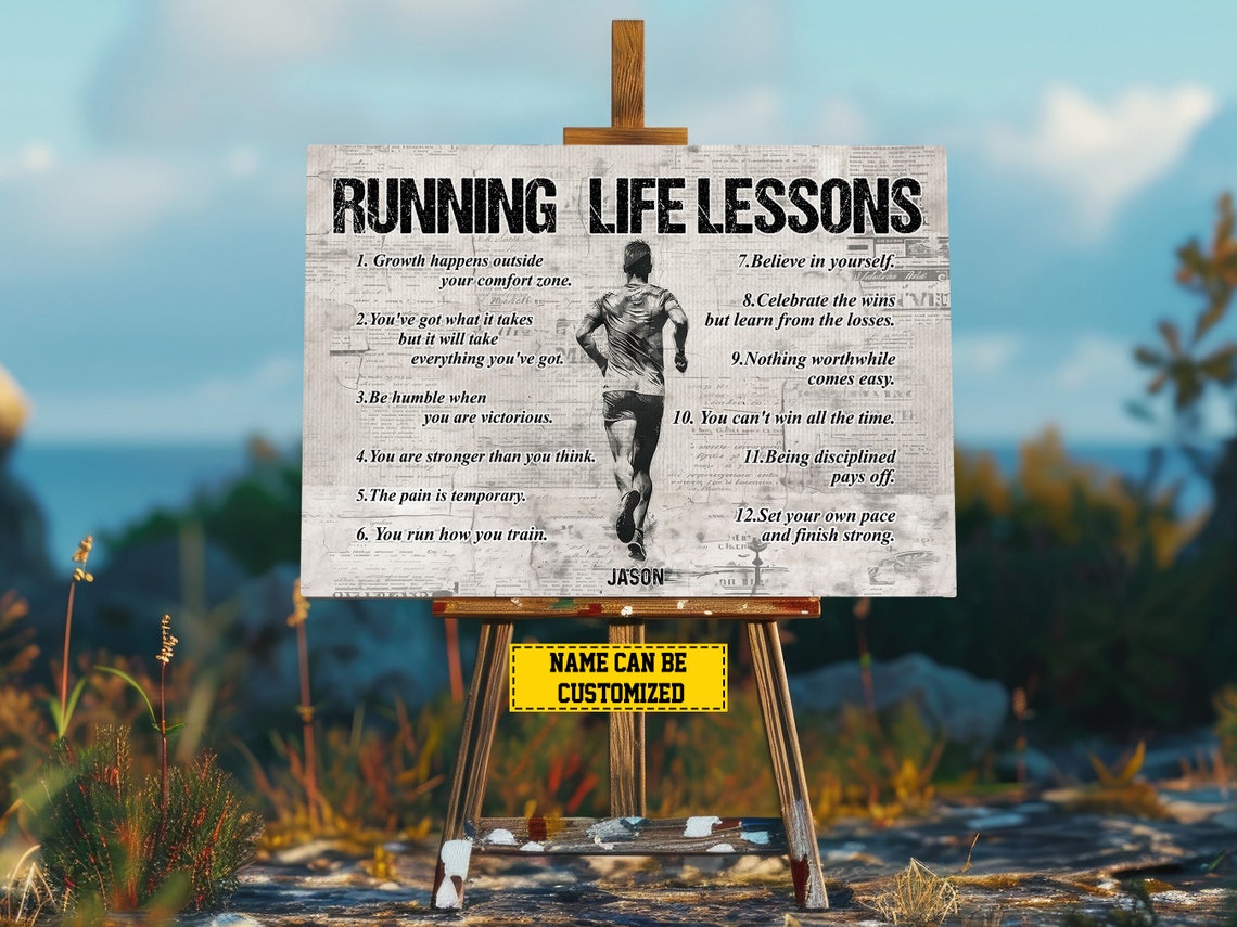 Personalized Running Life Lessons Canvas Print - Motivational Poster - Etsy