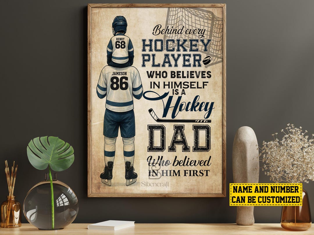 Personalized Hockey Dad Canvas Print, Father's Day Gift - Etsy