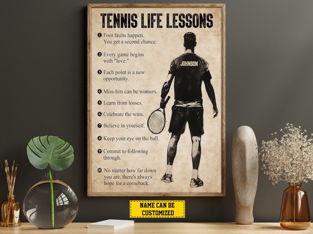 Tennis Life Lessons Personalized Canvas Print, Tennis Gift - Etsy