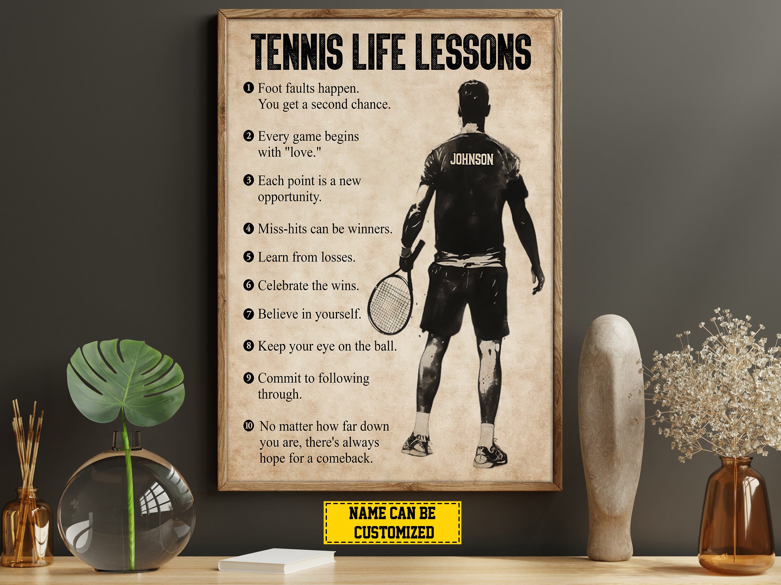 Tennis Life Lessons Personalized Canvas Print, Tennis Gift - Etsy