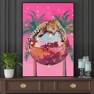 Matisse Funny Leopard Lies on Disco Ball Canvas Print, Leopard Poster ...