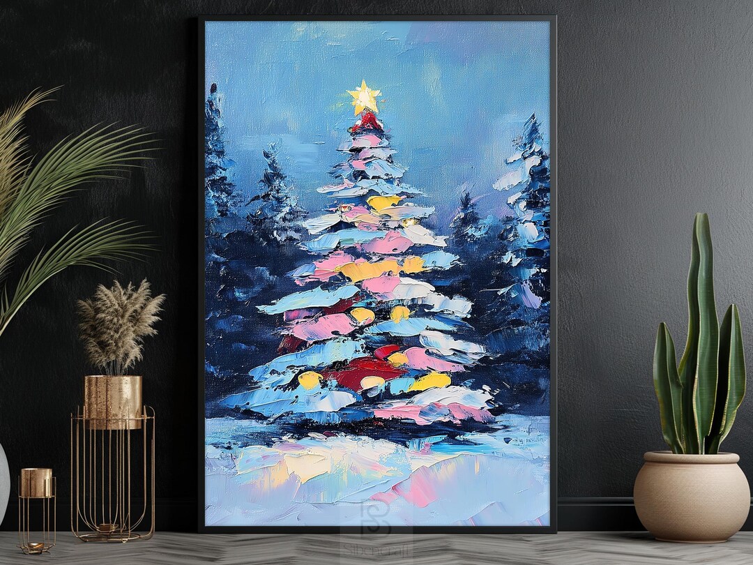 Christmas Tree Canvas Print: Homely Winter Wall Art - Etsy