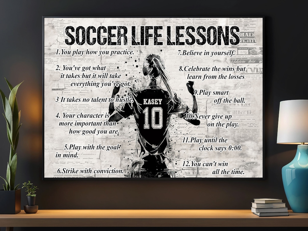Soccer Life Lessons Personalized Canvas Print, Soccer Poster Print ...