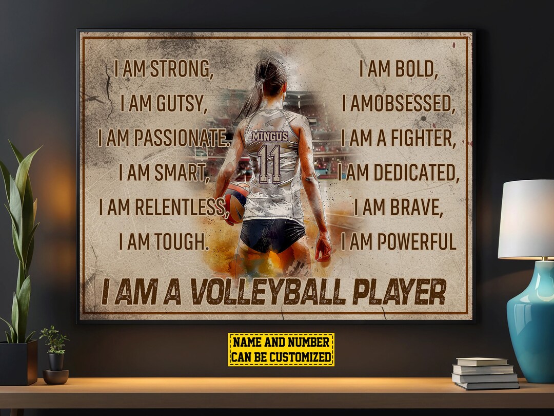 Personalized Volleyball Canvas Print: Volleyball Girl Poster - Etsy