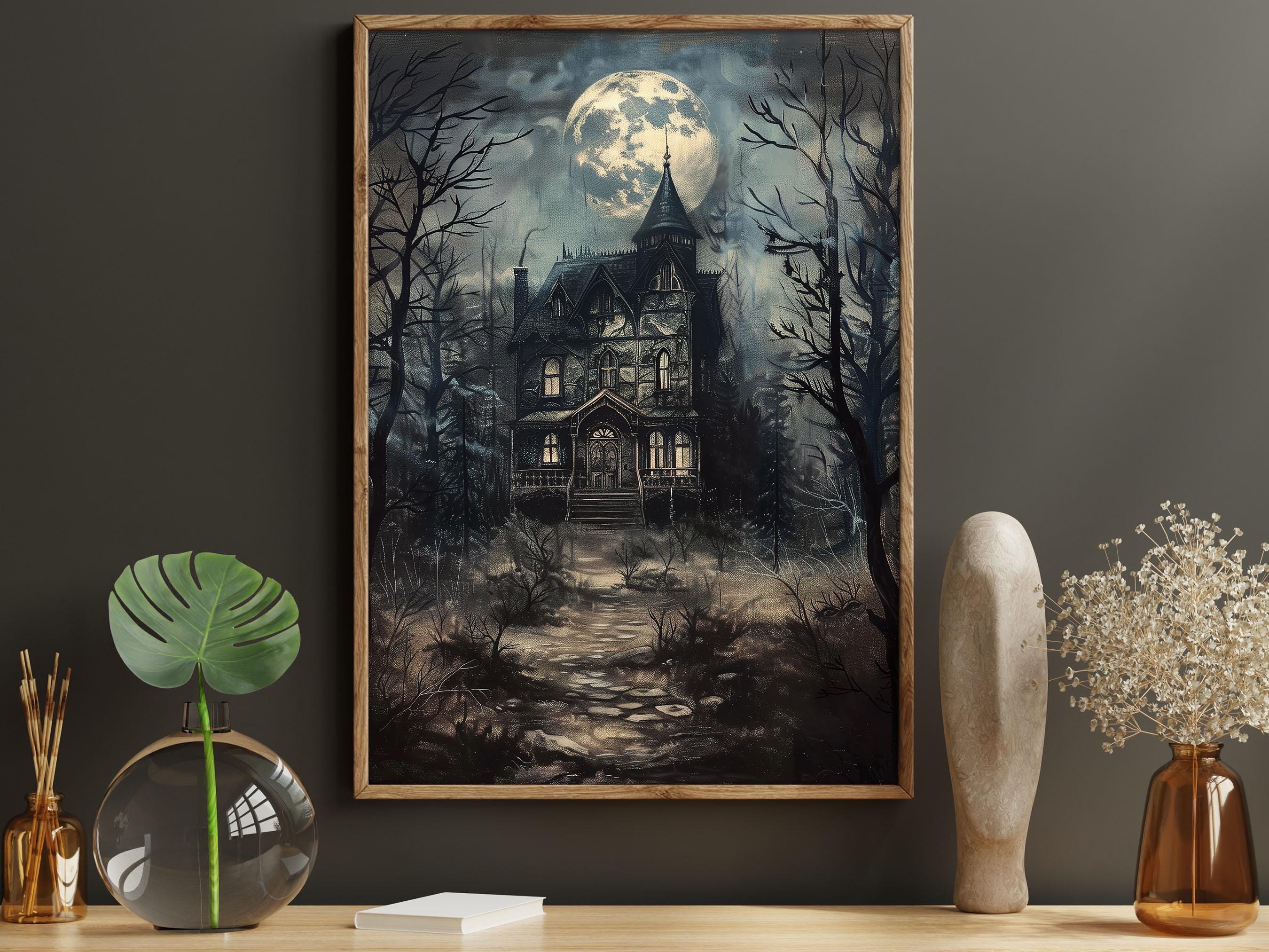 Spooky Haunted House Canvas Print: Halloween Wall Art - Etsy