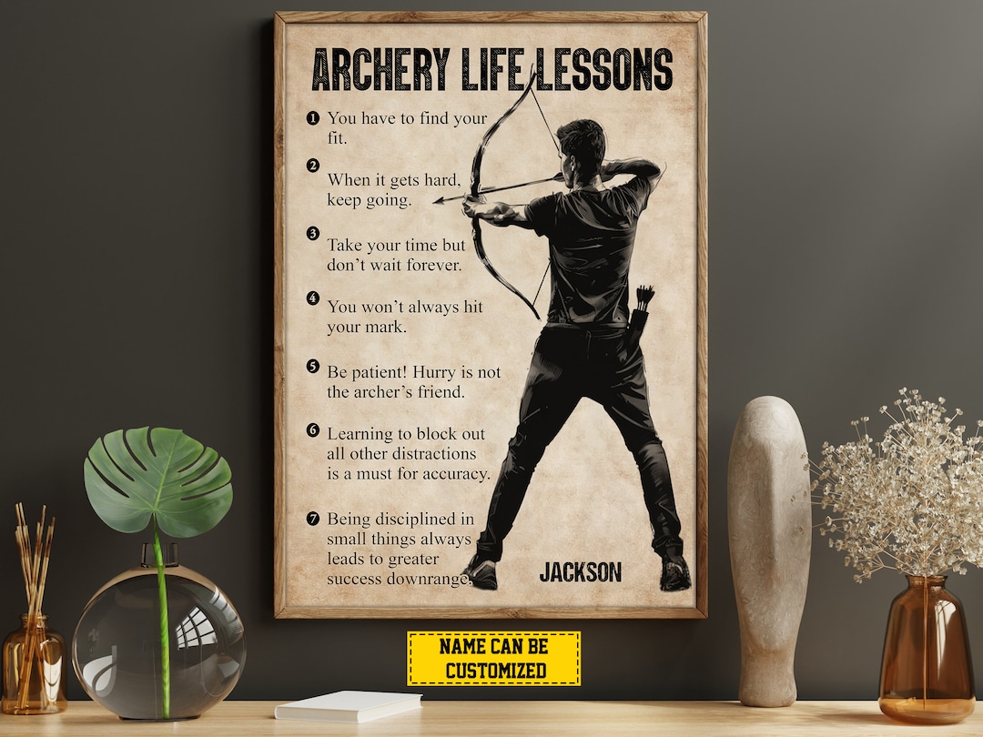Archery Life Lessons Personalized Canvas Print, Archery Poster - Etsy