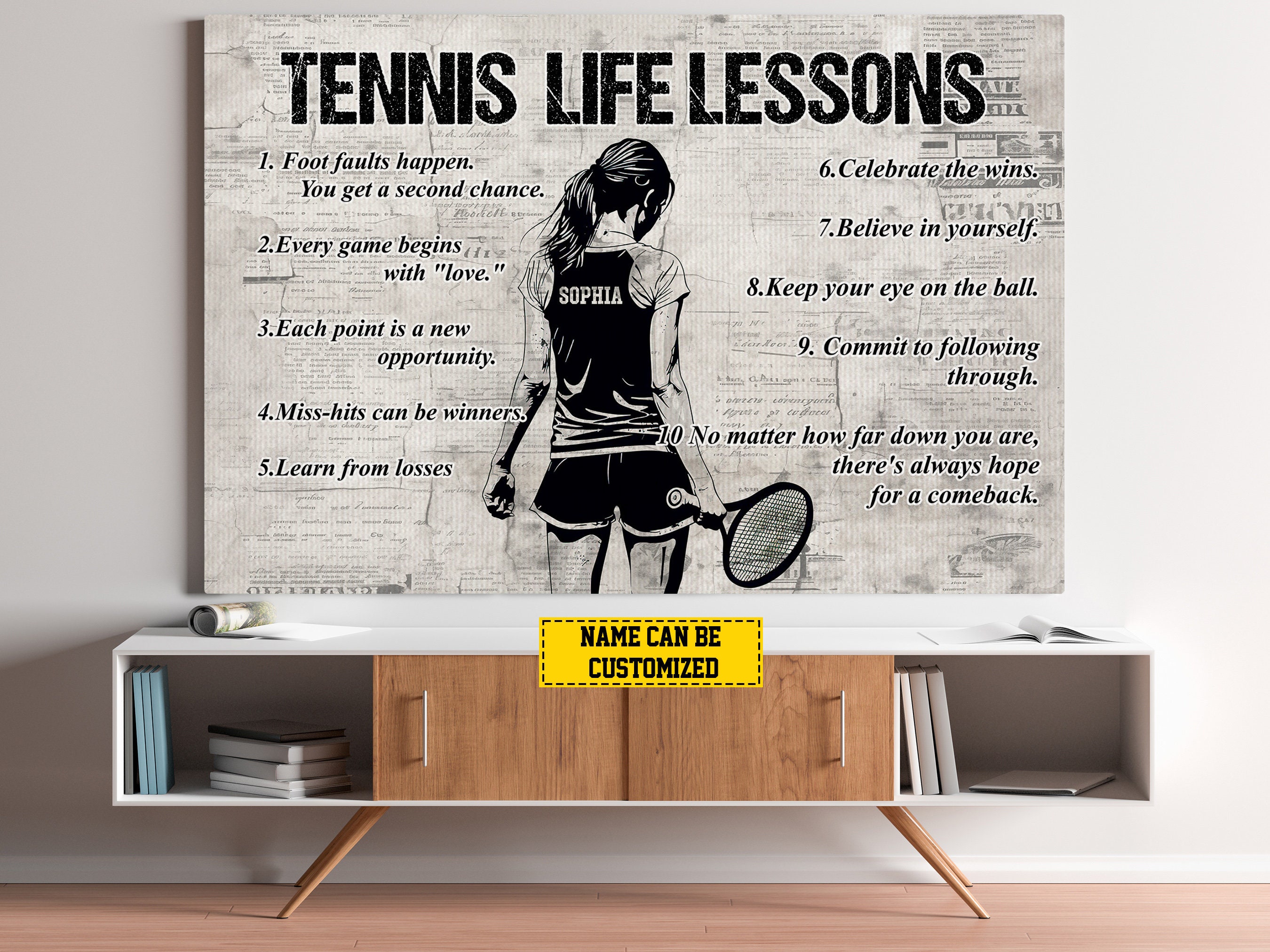 Personalized Tennis Life Lessons Poster: Gift for Tennis Player - Etsy