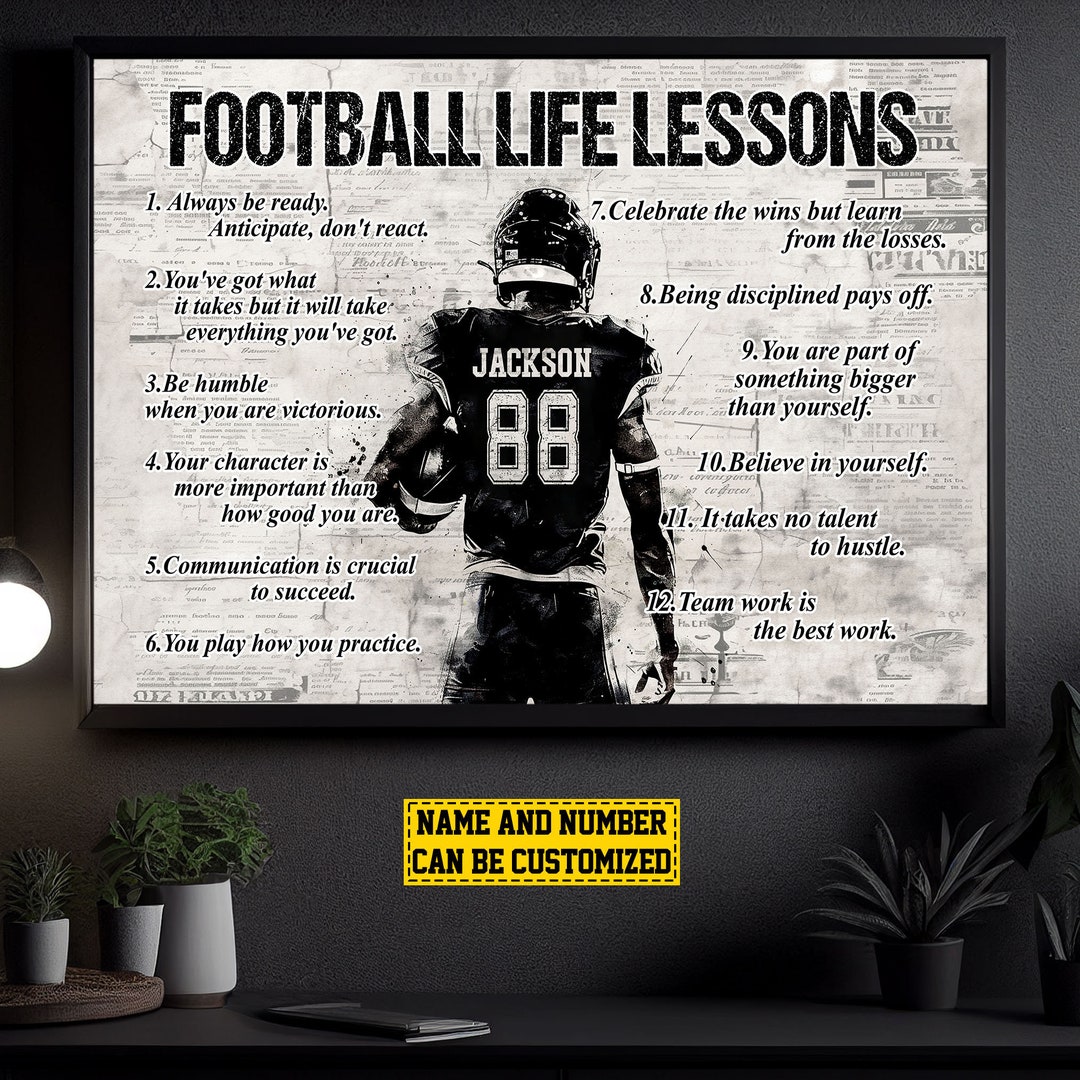 Football Life Lessons Canvas Print, Personalized Gift - Etsy