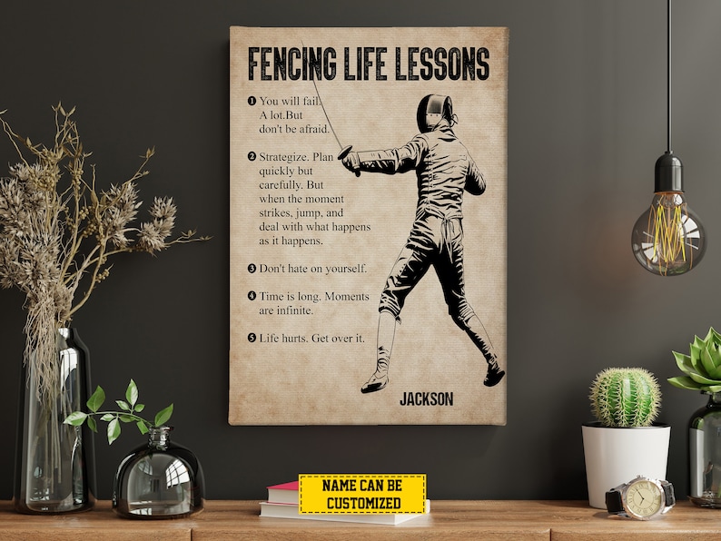 Personalized Fencing Life Lessons Poster Print - Etsy