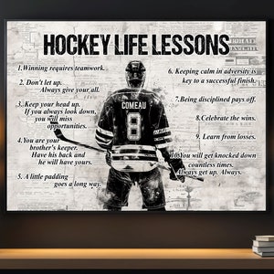 Hockey Life Lessons Canvas Print: Personalized Hockey Gift - Etsy