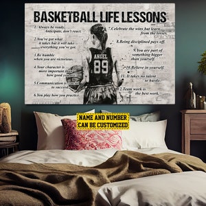 Basketball Life Lessons Poster: Personalized Canvas Print - Etsy