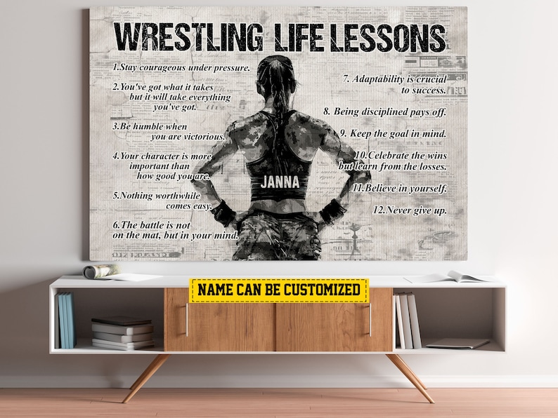 Wrestling Life Lessons Personalized Canvas Print: Gift for Wrestler - Etsy