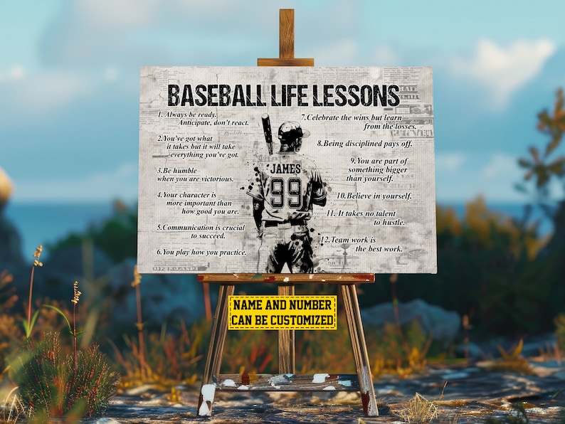 Personalized Baseball Life Lessons Canvas Print: Softball Gift - Etsy
