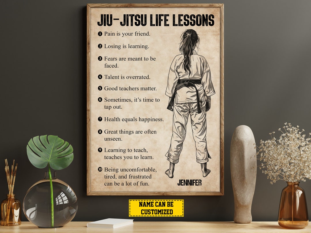 Jiu-jitsu Life Lessons Personalized Canvas Print, Jiu-jitsu Poster ...