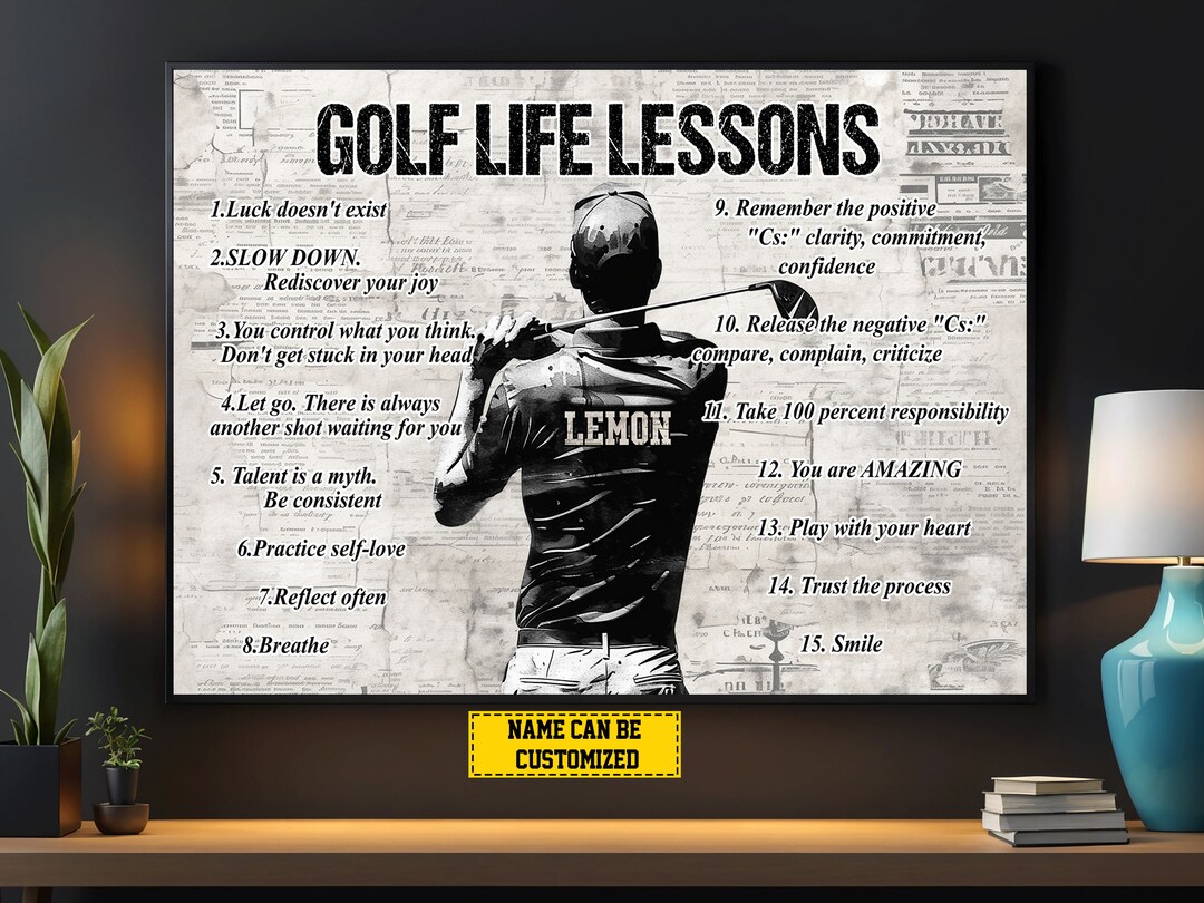 Personalized Golf Life Lessons Canvas Print: Golfer Gift - Etsy