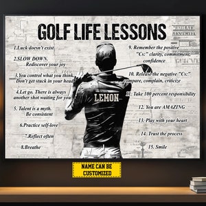 Personalized Golf Life Lessons Canvas Print: Golfer Gift - Etsy