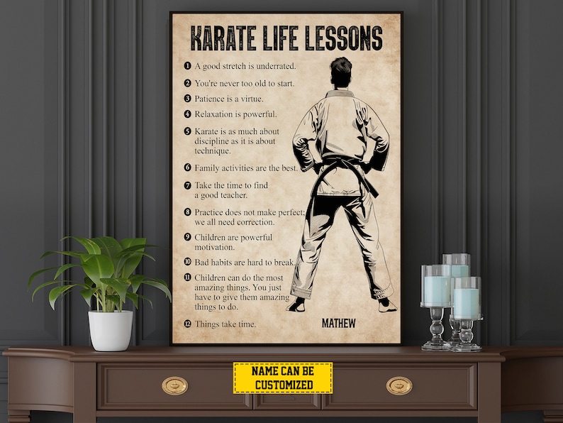 Karate Life Lessons Personalized Canvas Print, Gift for Boy Man - Etsy