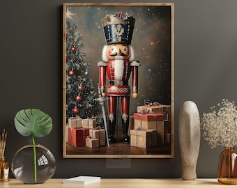 Gold Nutcracker Christmas Wall Art Decor Poster Print - Etsy