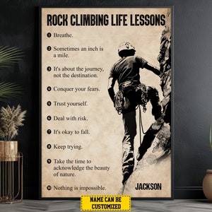 Rock Climbing Life Lessons Personalized Canvas Print - Etsy