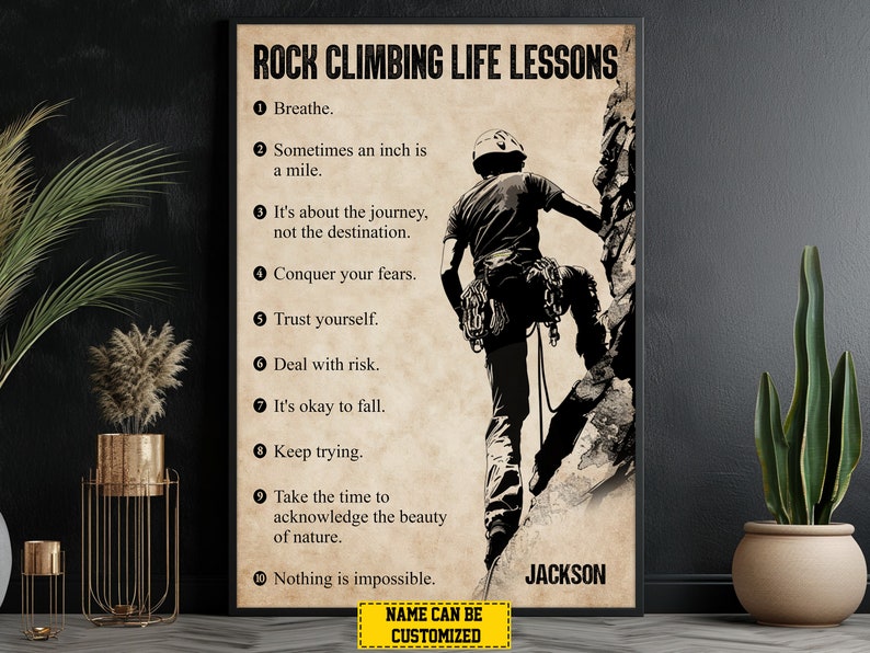 Rock Climbing Life Lessons Personalized Canvas Print - Etsy