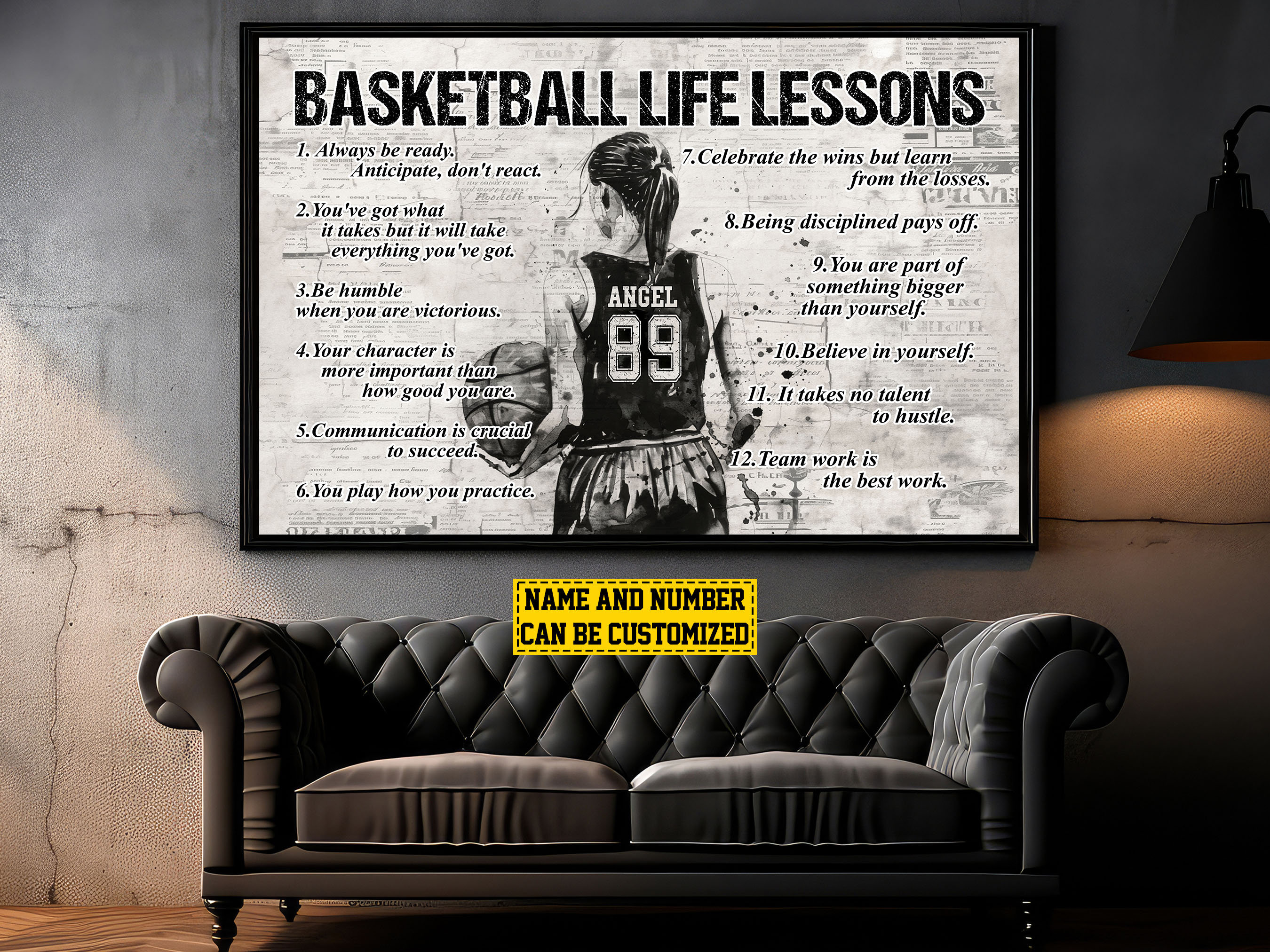Basketball Life Lessons Poster: Personalized Canvas Print - Etsy