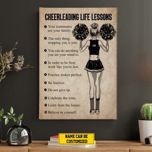 Cheerleading Life Lessons Personalized Canvas Print, Cheerleading ...