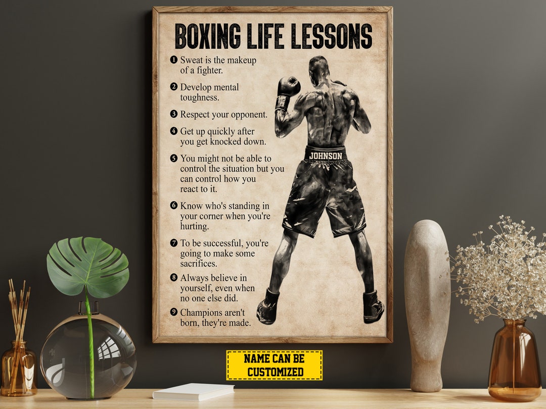 Boxing Life Lessons Personalized Canvas Print, Boxing Poster Print ...