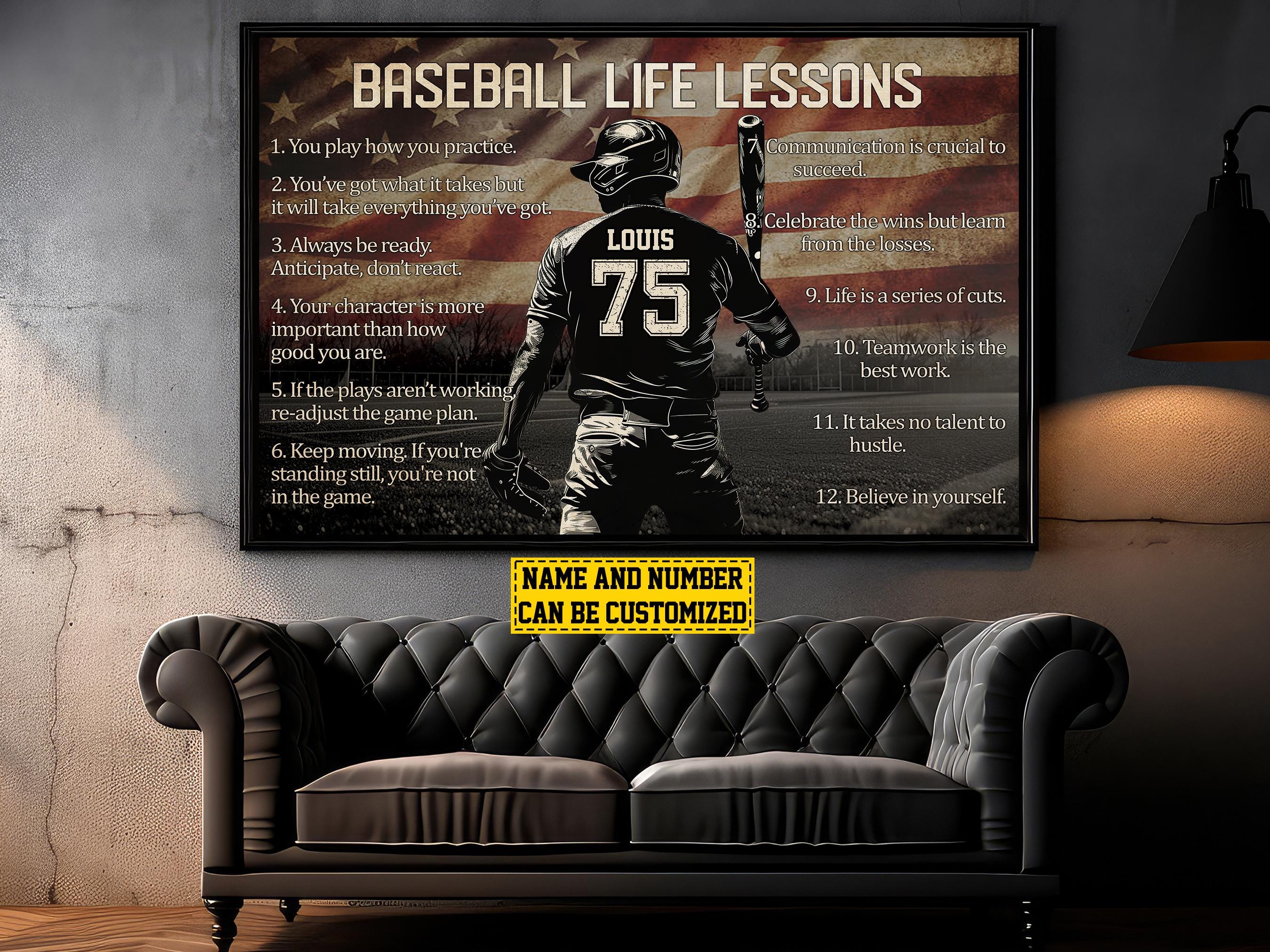 Personalized Baseball Life Lessons Canvas Print: Baseball Gift - Etsy