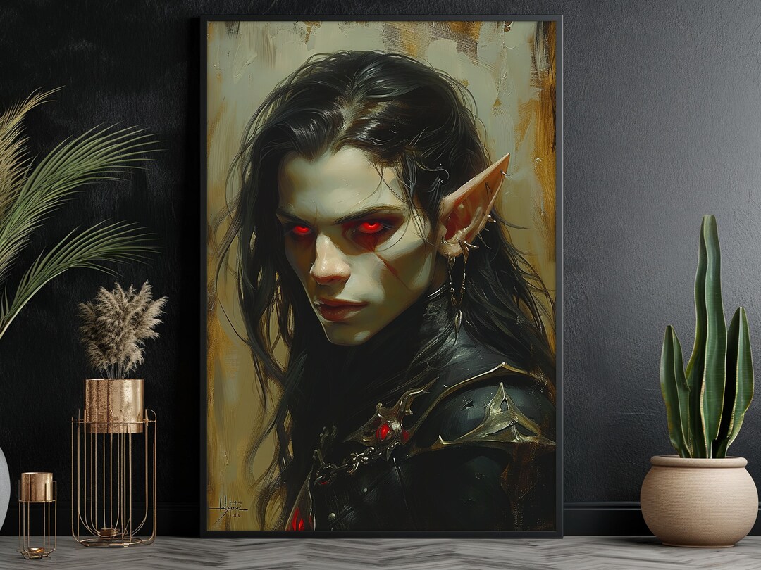 Dark Surreal Elves Painting, Dark Elf Print, Elves Poster Print - Etsy