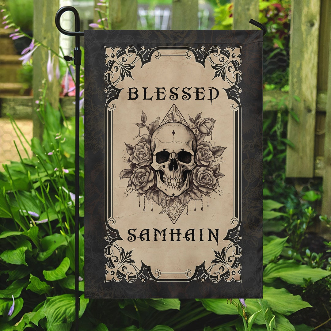 Blessed Samhain Skull Garden Flag: Halloween Decor - Etsy