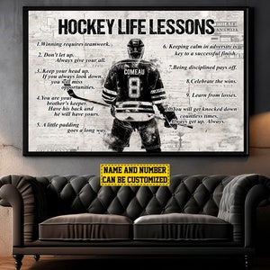 Hockey Life Lessons Canvas Print: Personalized Hockey Gift - Etsy