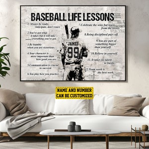 Personalized Baseball Life Lessons Canvas Print: Softball Gift - Etsy