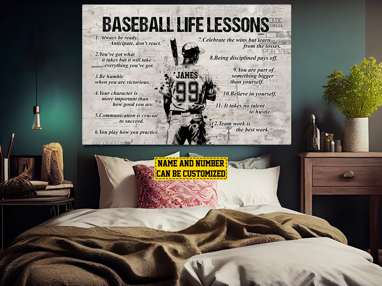 Personalized Baseball Life Lessons Canvas Print: Softball Gift - Etsy