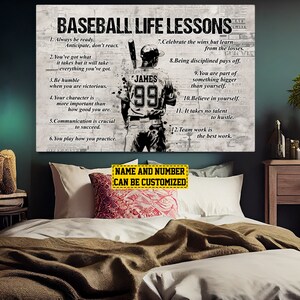 Personalized Baseball Life Lessons Canvas Print: Softball Gift - Etsy
