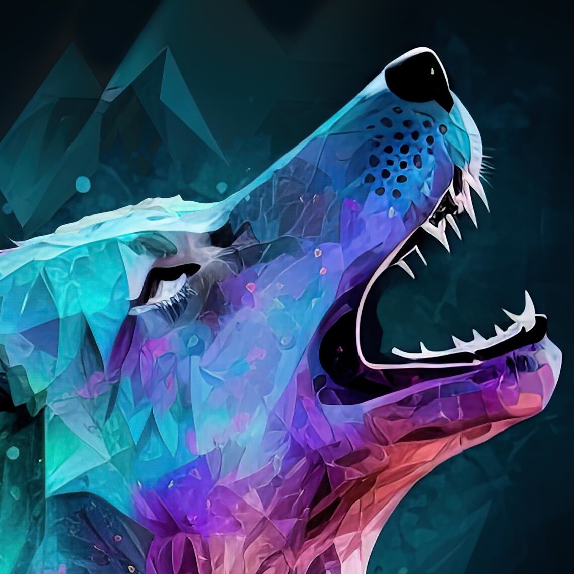 Howling Wolf Head Wall Art, Wolf Howling Modern Art, Pacific Northwest ...