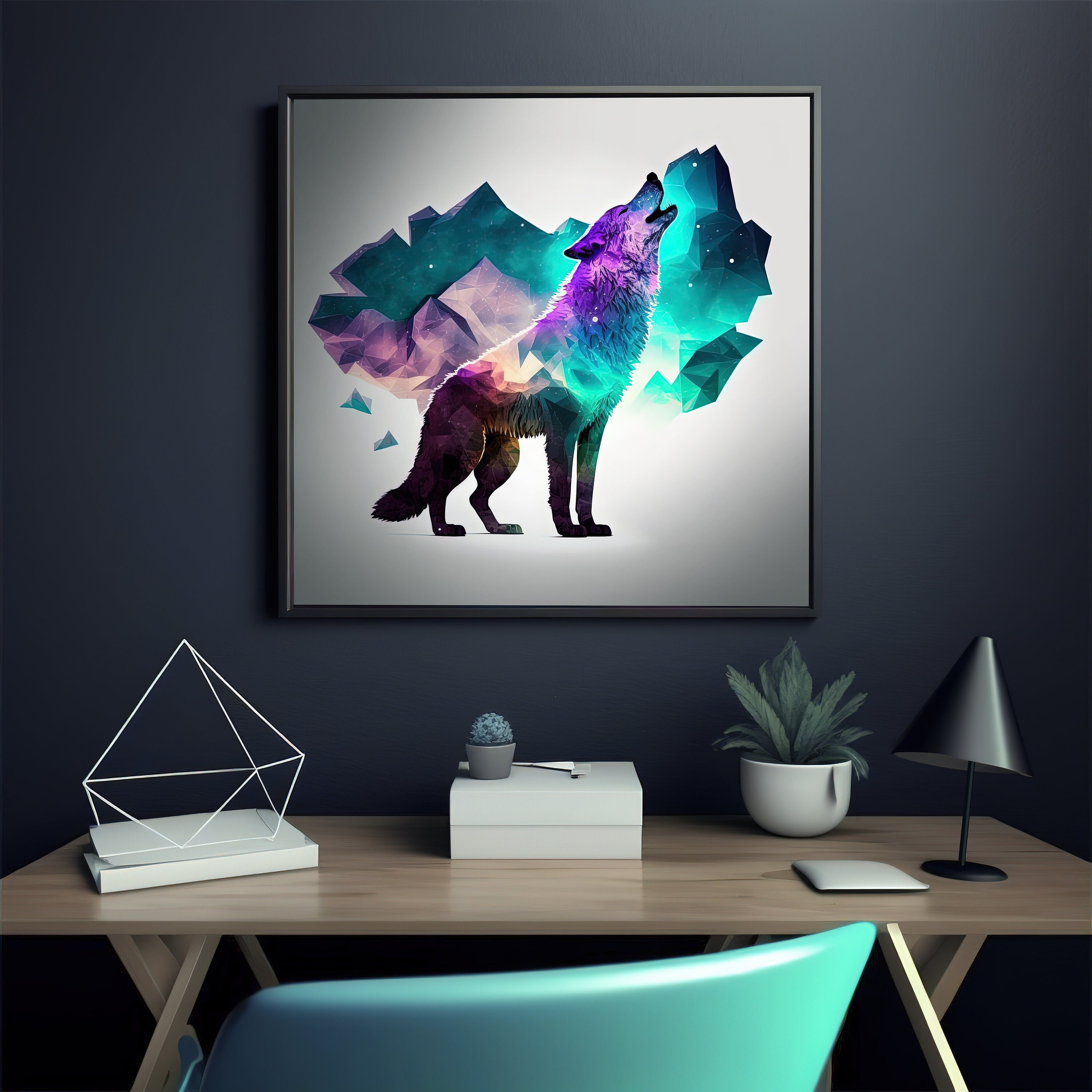 Howling Wolf Abstract Art, Wolf Howling Modern Art, Pacific Northwest ...