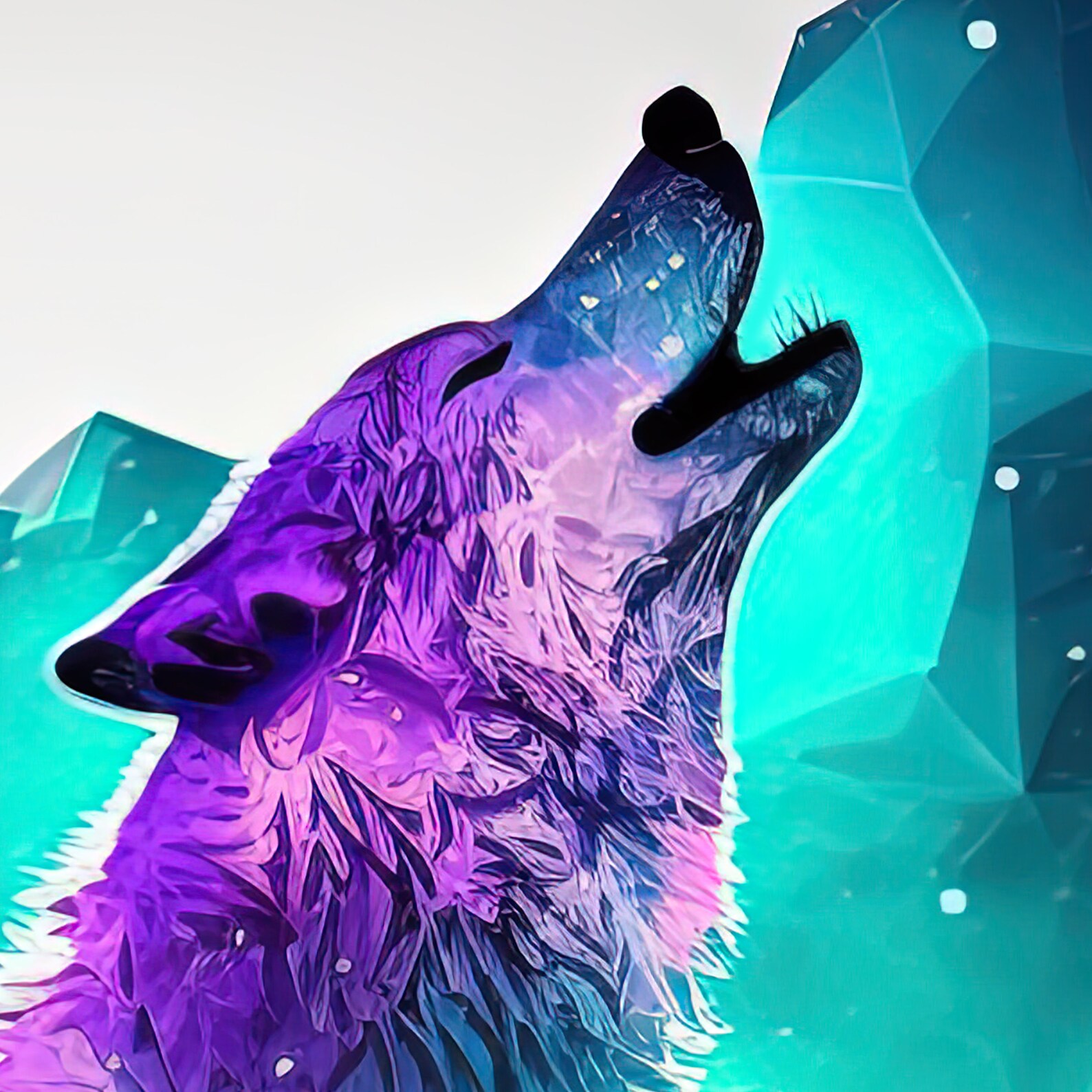 Howling Wolf Abstract Art, Wolf Howling Modern Art, Pacific Northwest ...