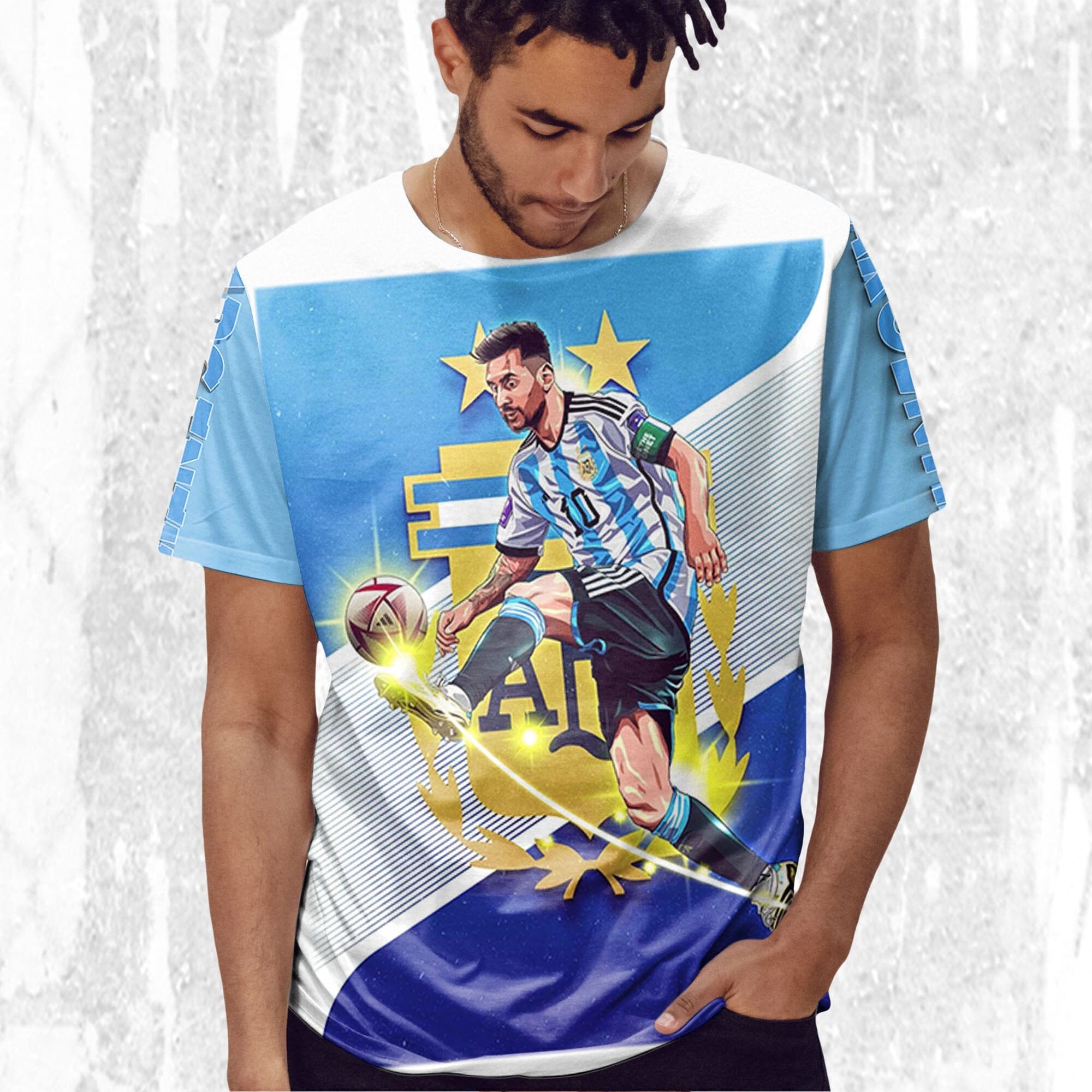 Messi M10 Argentina 3D T-Shirt sold by CatereEvent | SKU 40708567 ...