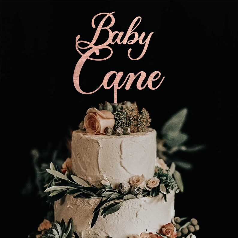 Personalized Baby Shower Cake Topper: Custom Wood Calligraphy - Etsy