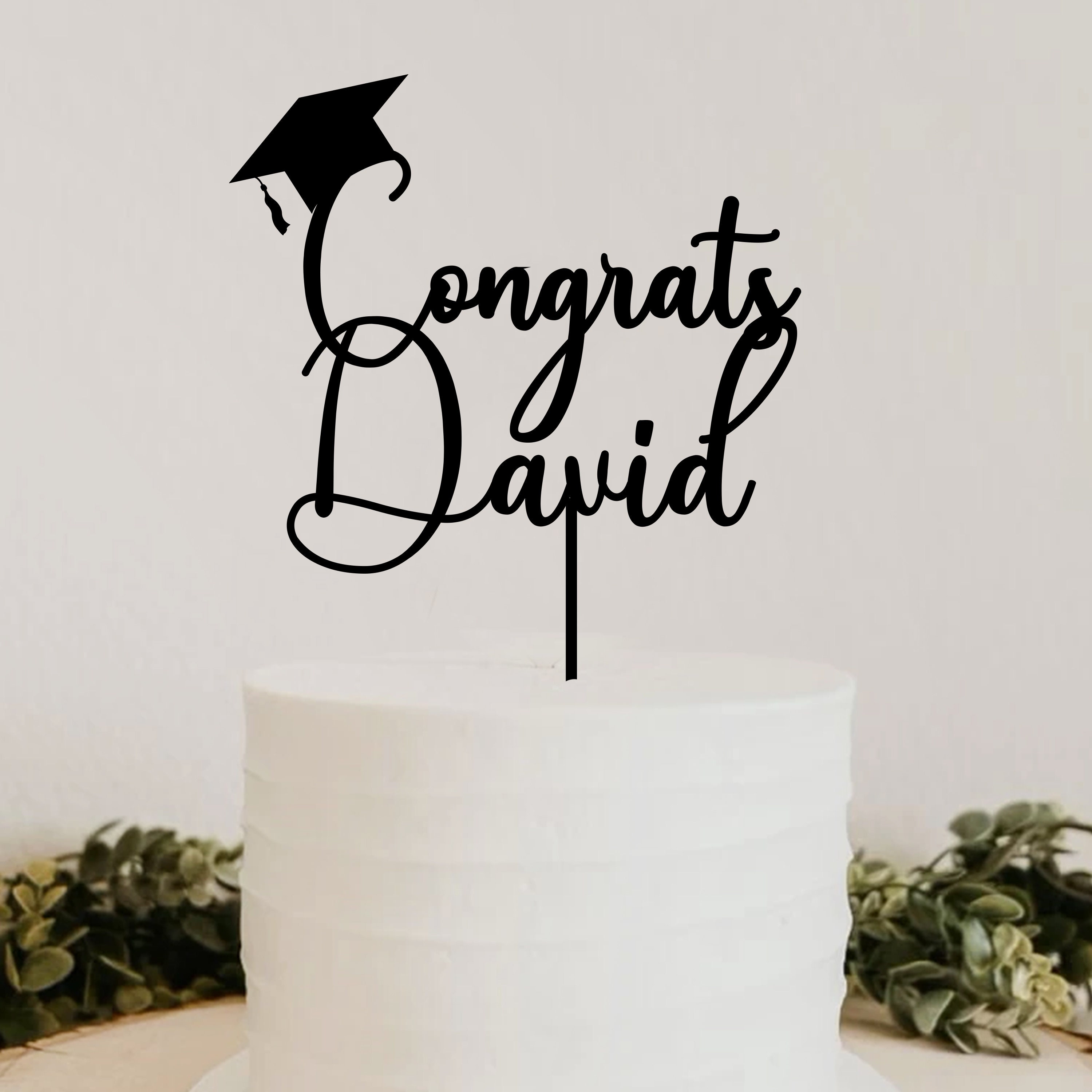 Custom Graduation Cake Topper Personalized Congrats Grad Wood - Etsy