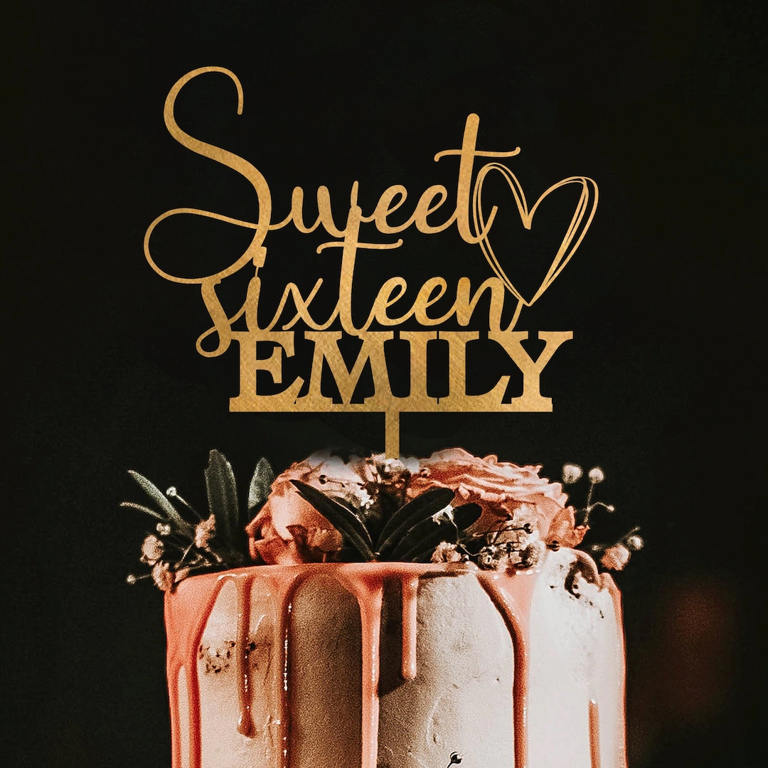 Personalized Sweet Sixteen Cake Topper: Handcrafted Wood Party Decor - Etsy