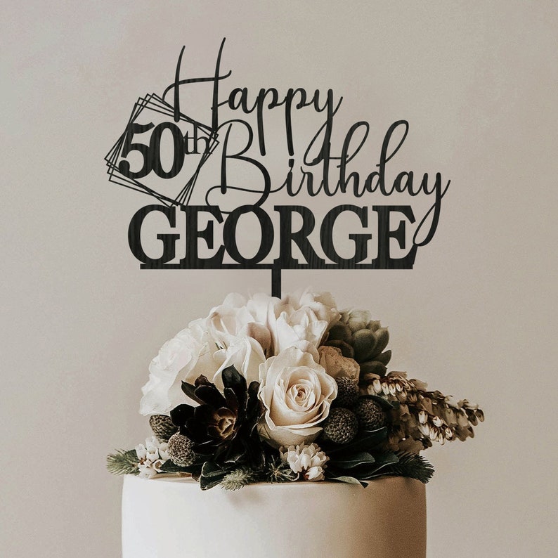 Custom Wood Birthday Cake Topper: Personalized Name, Handcrafted - Etsy