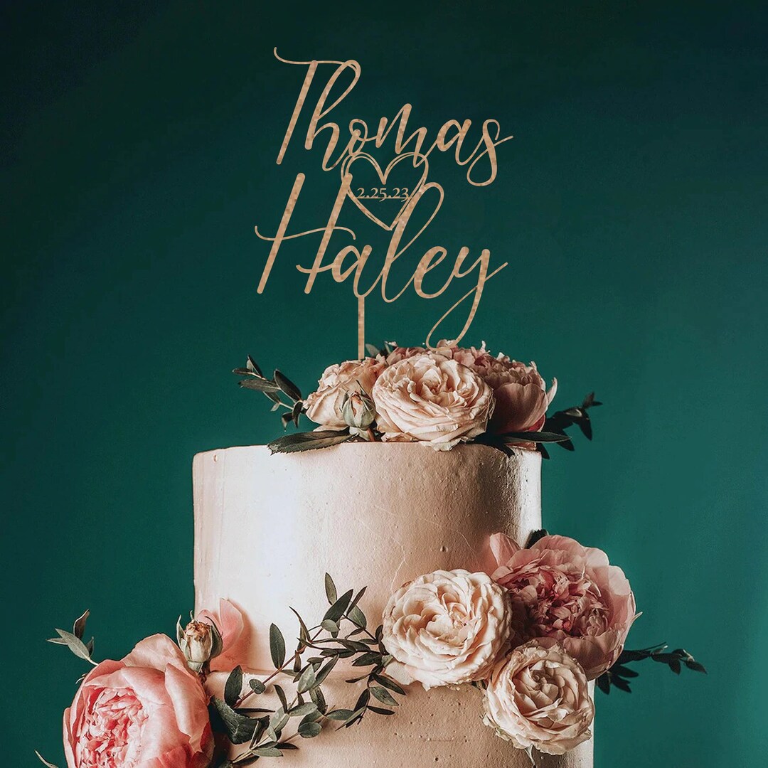 Boho Cake Topper Wedding Cake Topper With Heart Rustic - Etsy
