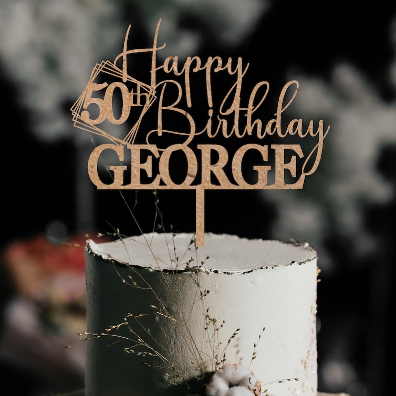Custom Wood Birthday Cake Topper: Personalized Name, Handcrafted - Etsy