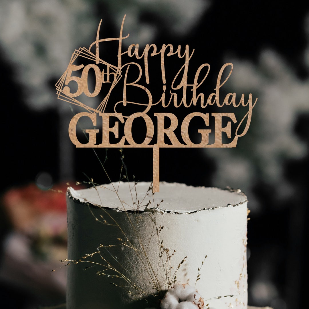 Custom Wood Birthday Cake Topper: Any Age, Personalized Name - Etsy