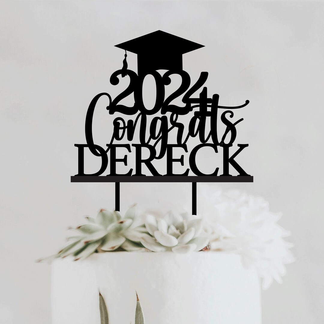 2024 Graduation Cake Topper Custom, Graduation Cap Cake Topper ...