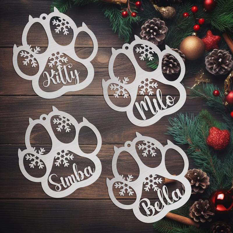 Xmas Cat Paw Ornament - Etsy