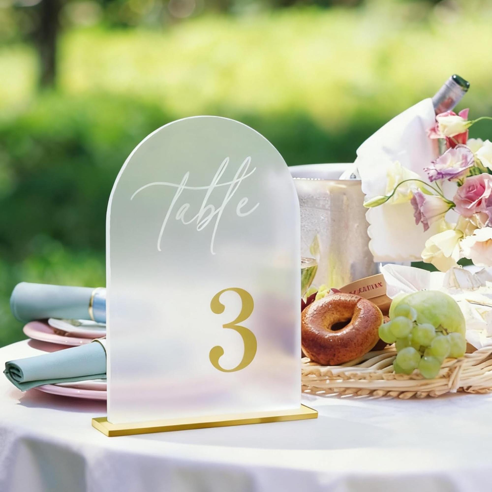 Wedding Acrylic Gold Table Numbers - Acrylic Table Sign - Wedding Table ...