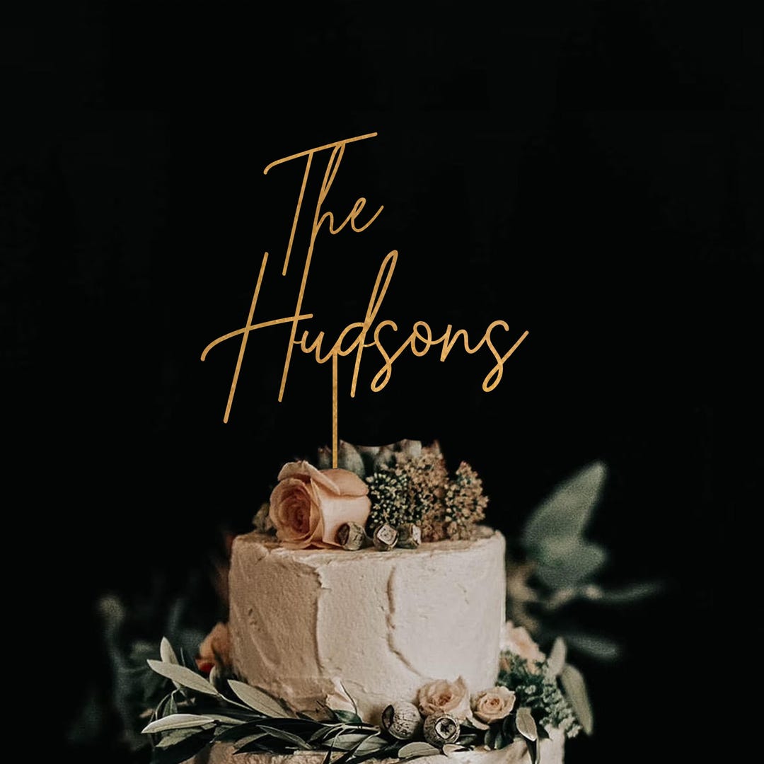 Personalized Wedding Cake Topper, Custom Script Cake Topper for Wedding ...